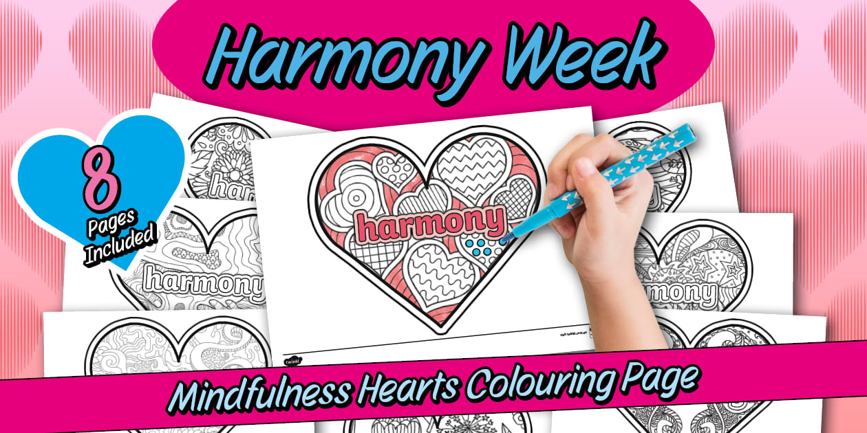 Twinkl Australia Years 3-6 Harmony Week Mindfulness Hearts