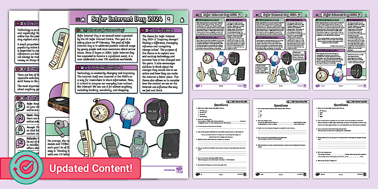 Editable UKS2 Safer Internet Day Differentiated Reading Comprehension ...
