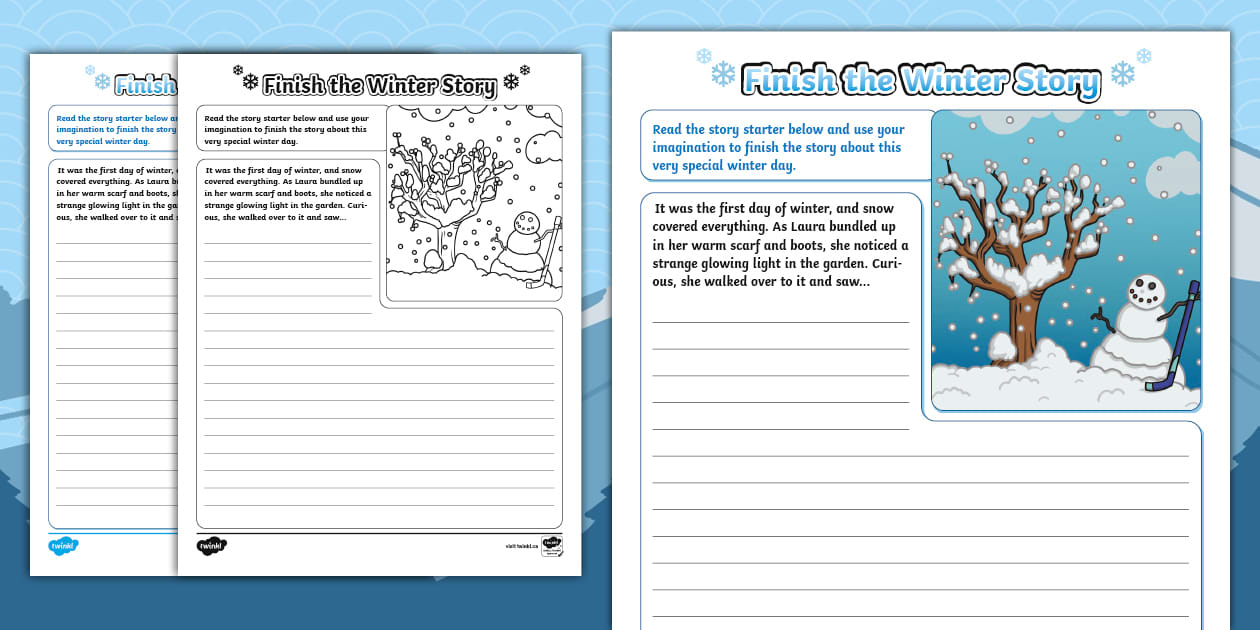 Finish the Winter Story Writing Template (teacher made)