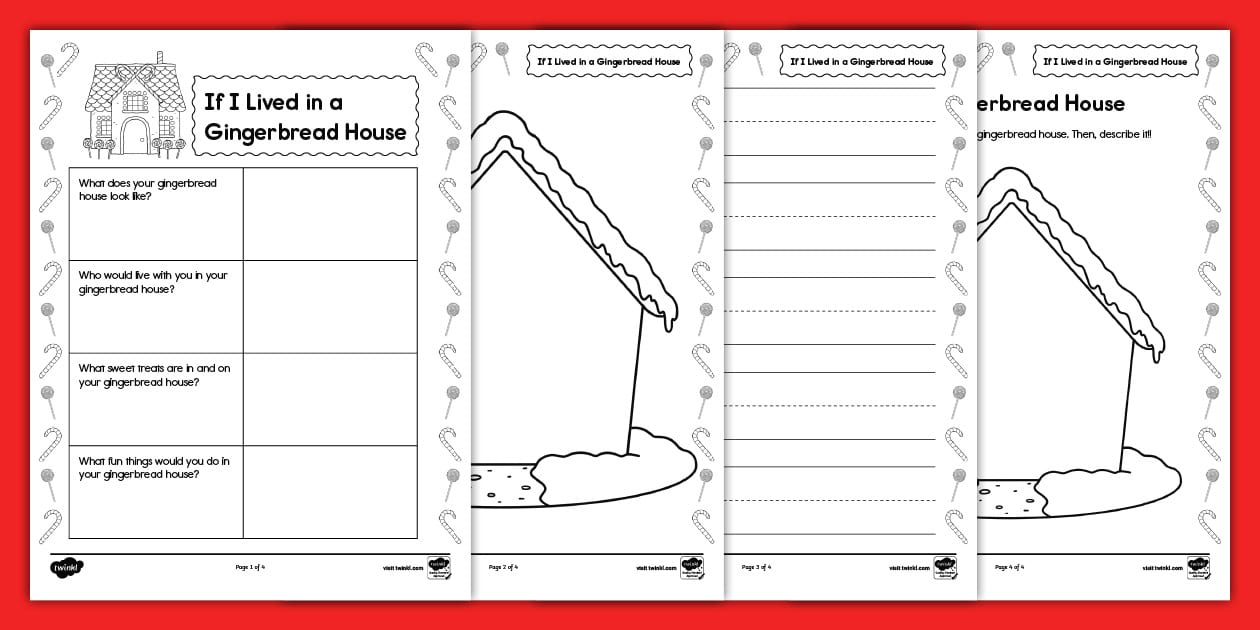 If I Lived in a Gingerbread House Writing Worksheet K-2nd