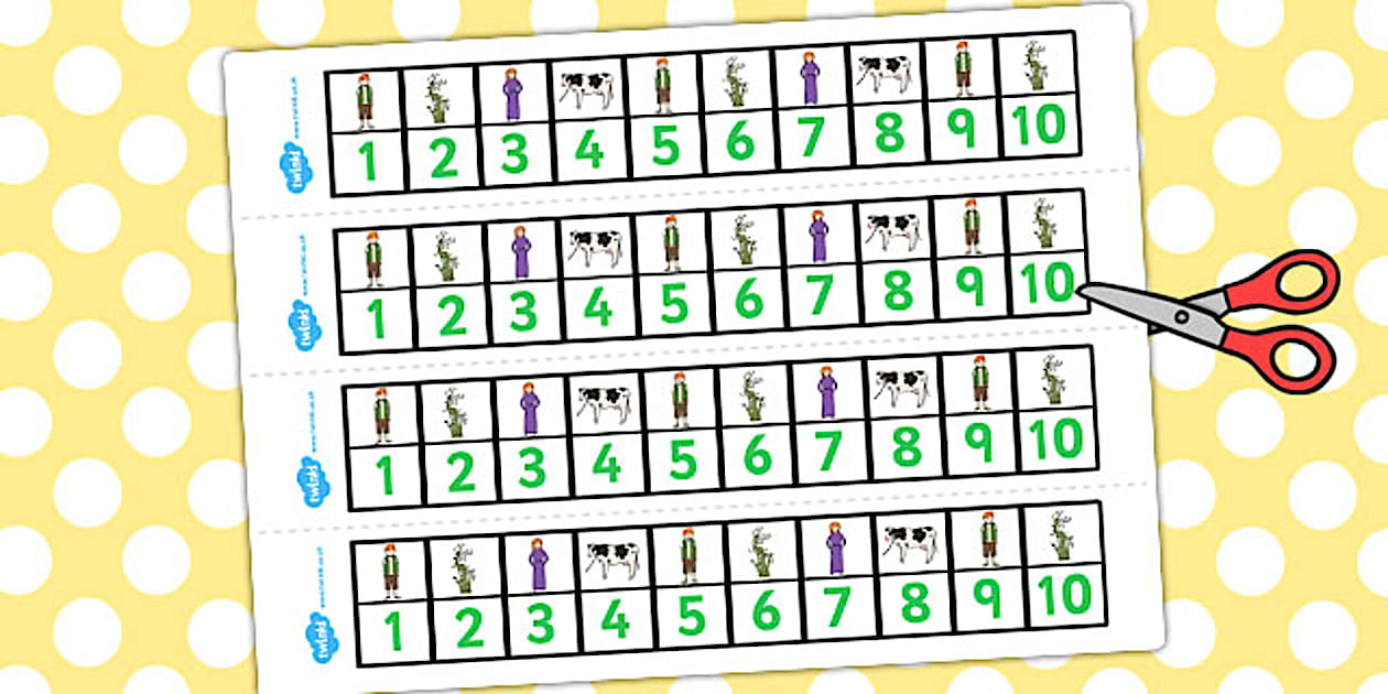 Jack and the Beanstalk Number Track 1-10 (teacher made)