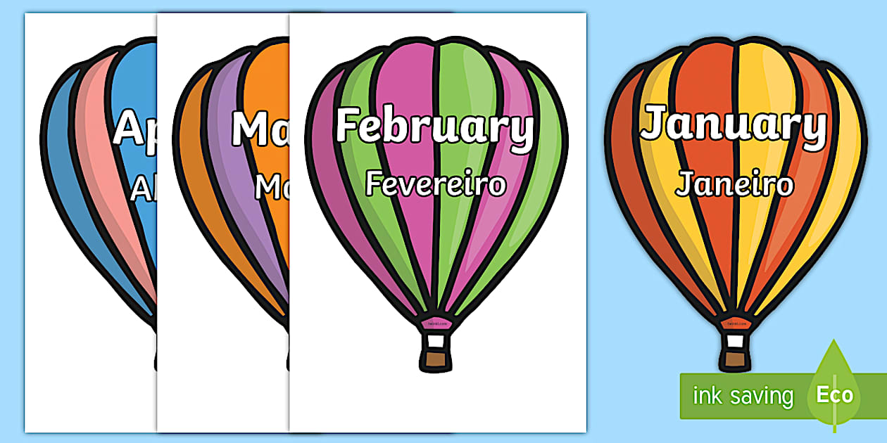 Months of the Year on Hot Air Balloons (teacher made)