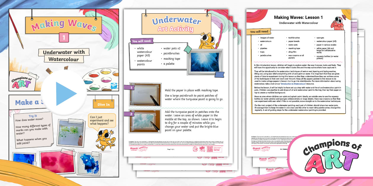 Champions of Art: LKS2 Making Waves - Lesson 1 - Twinkl