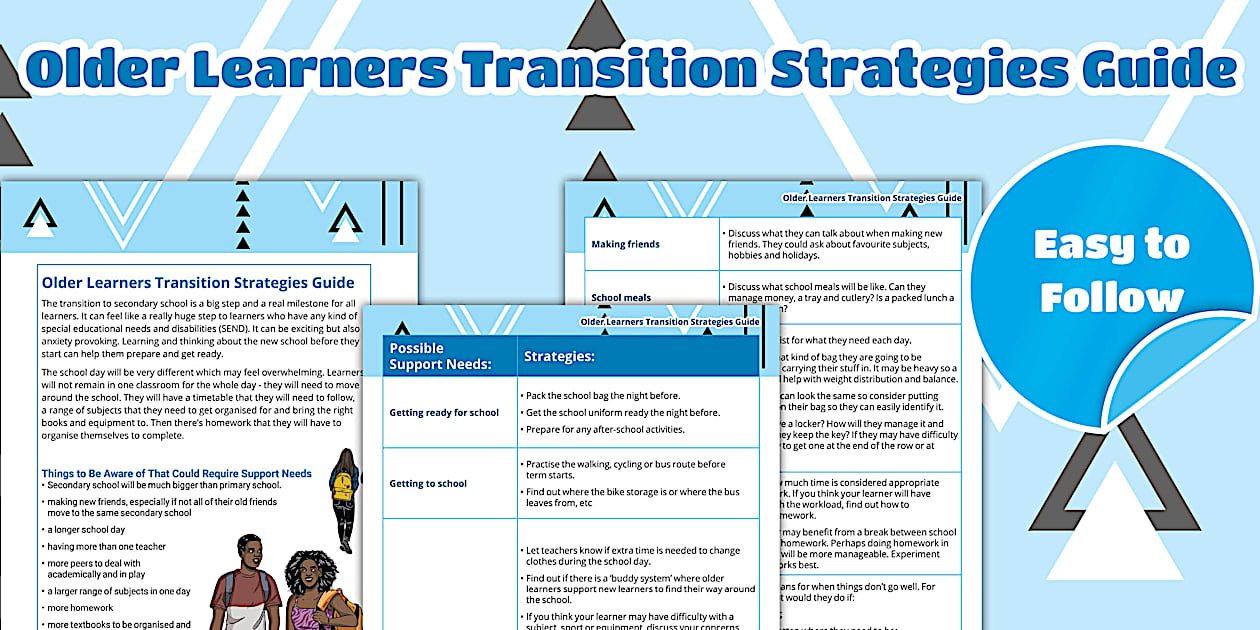 OT: Older Learners School Transition Strategies Guide|Twinkl