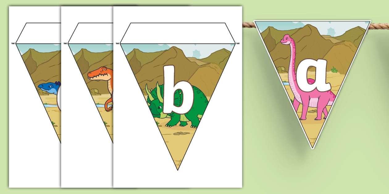 Dinosaur Themed Alphabet Display Bunting