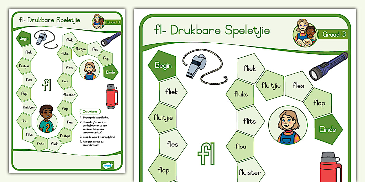 Graad 2 Klanke Drukbare Speletjie fl- (nauczyciel wykonał)