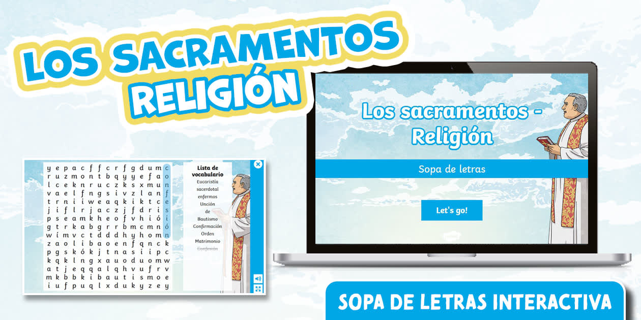 * NEW * Sopa de letras interactiva - Los sacramentos - Religión