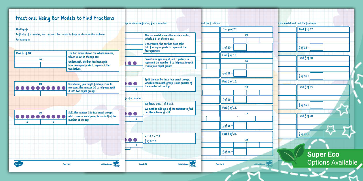 Fractions: Using Bar Models to Find Fractions (Ages 6 - 7)