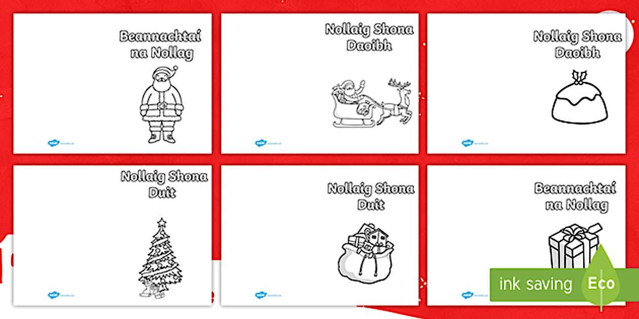 Irish Christmas Greetings Cards | Cartaí Nollag as Gaeilge
