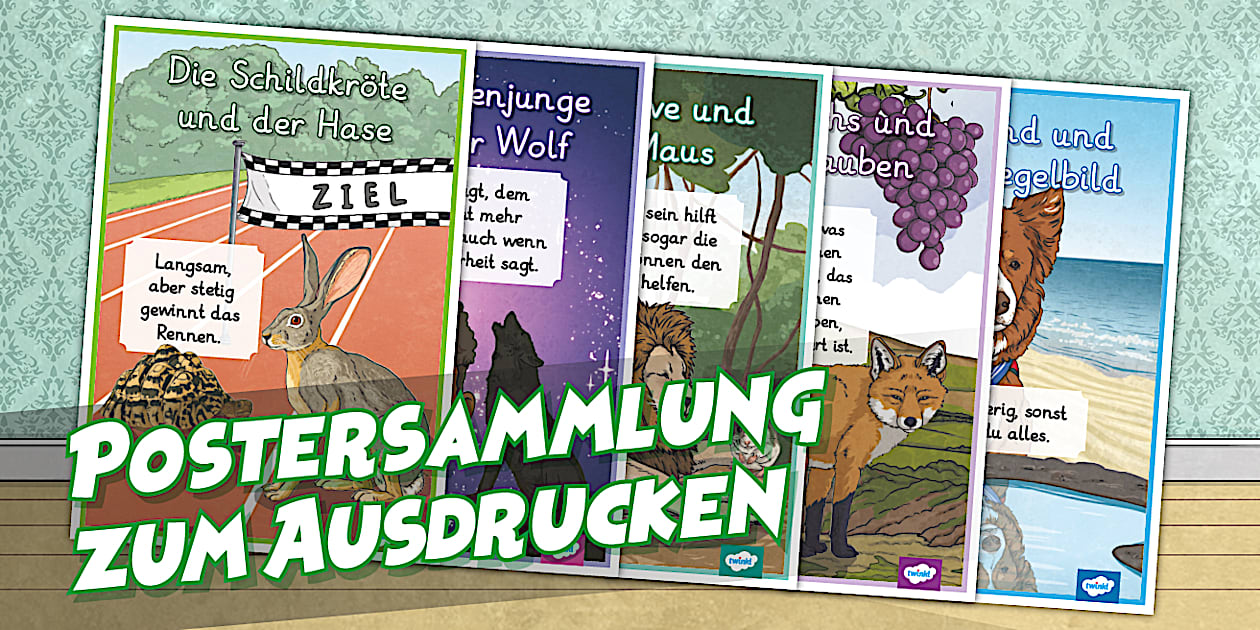 Postersammlung - Moralische Lehren aus Fabeln