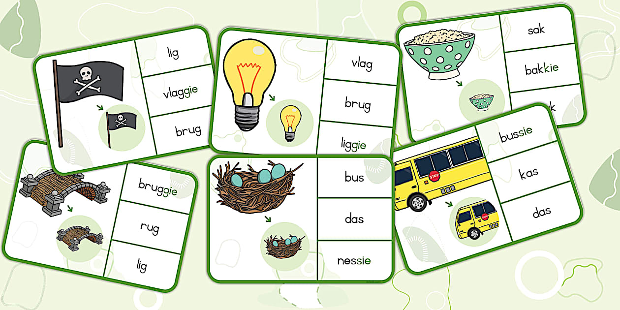 Graad 3 Klanke Wasgoedpennetjies Verkleinwoorde bus-bussie