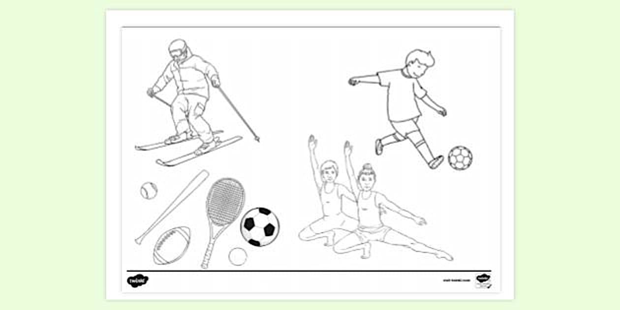 Sports Colouring Page for Kids | Twinkl