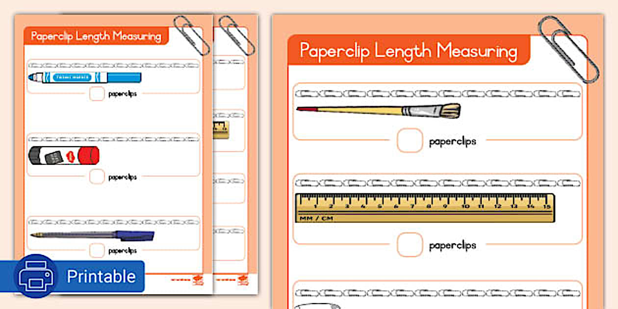 Grade 1 Mathematics: Paperclip Length Activity Sheets