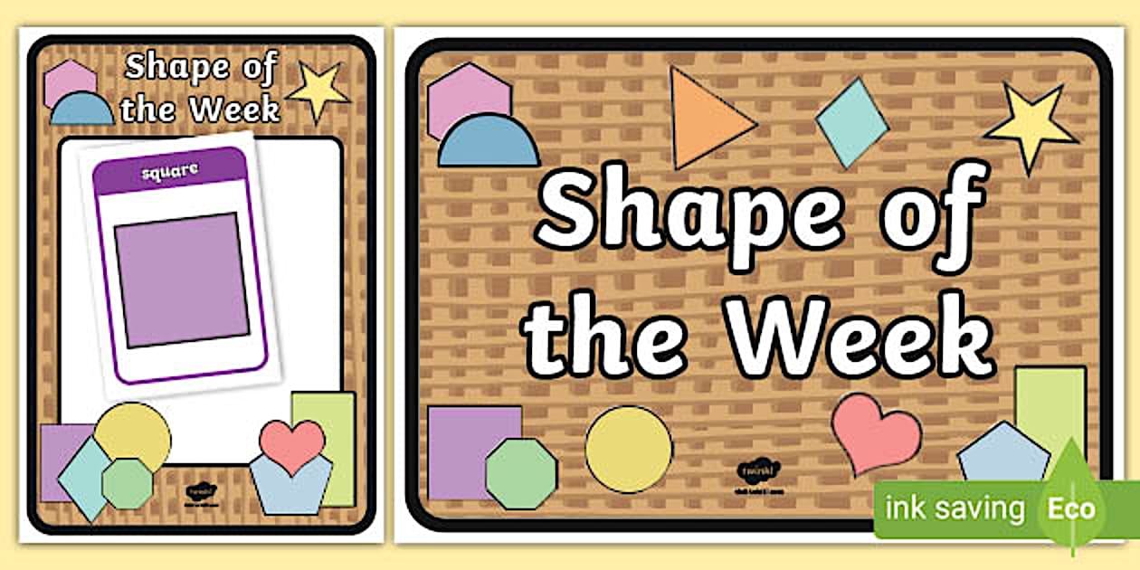Editable Neutral-Themed Shape of the Week Display Posters