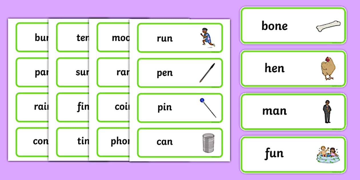 Cursive Final 'N' Sound Word Cards (Hecho por educadores)