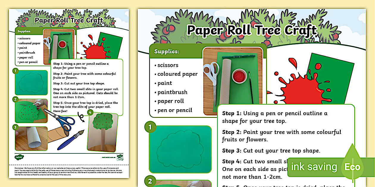 Paper Roll Tree Craft (teacher made) - Twinkl