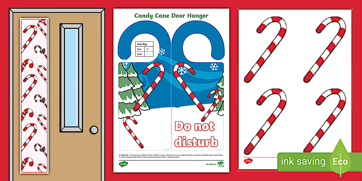 Candy Cane Door Decoration Pack (teacher made) - Twinkl