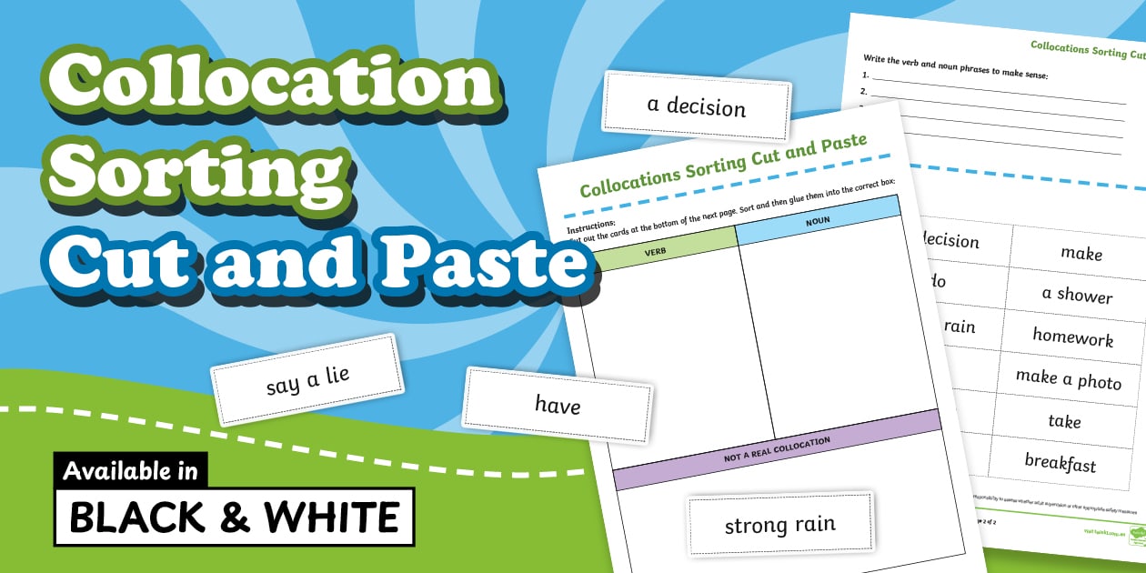 Collocation Sorting Cut and Paste Activity Sheet