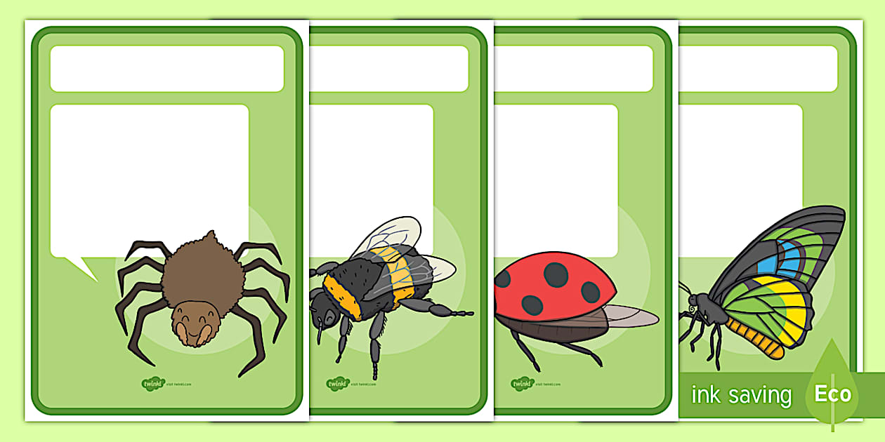 Editable Minibeasts Themed Target Posters Large Speech Bubble