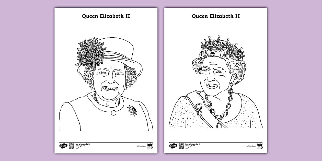 Queen Elizabeth Colouring Poster (teacher made) - Twinkl