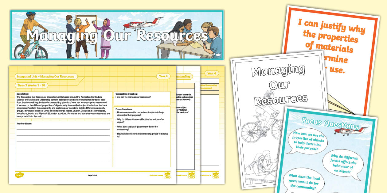 Managing Our Resources Yr 4 IU Display Pack (teacher made)