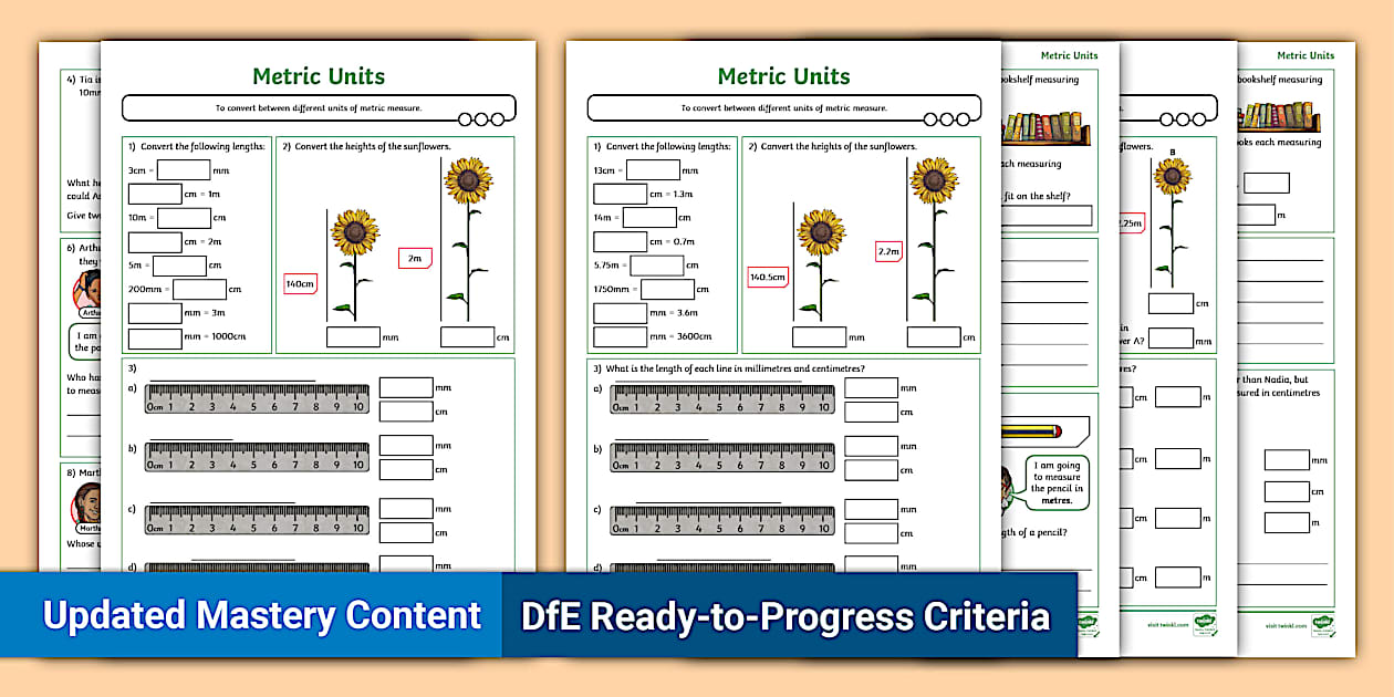 👉 Metric Units Differentiated Maths Worksheets - Twinkl
