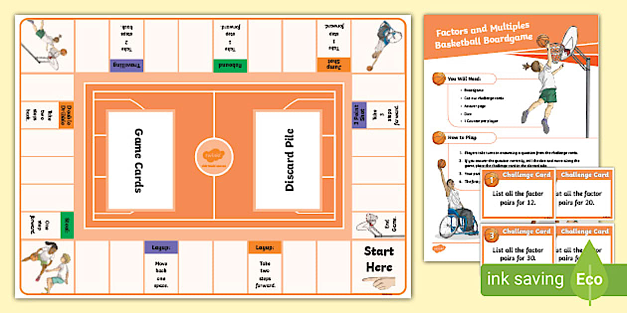 Factor and Multiples Basketball Math Game (teacher made)