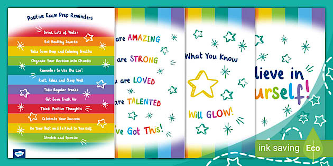 Exam Preparation: Positivity Posters/Visual Reminders