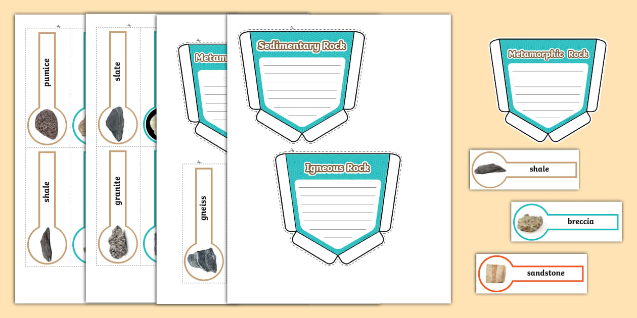 Sorting Types of Rocks Interactive Notebook Activity