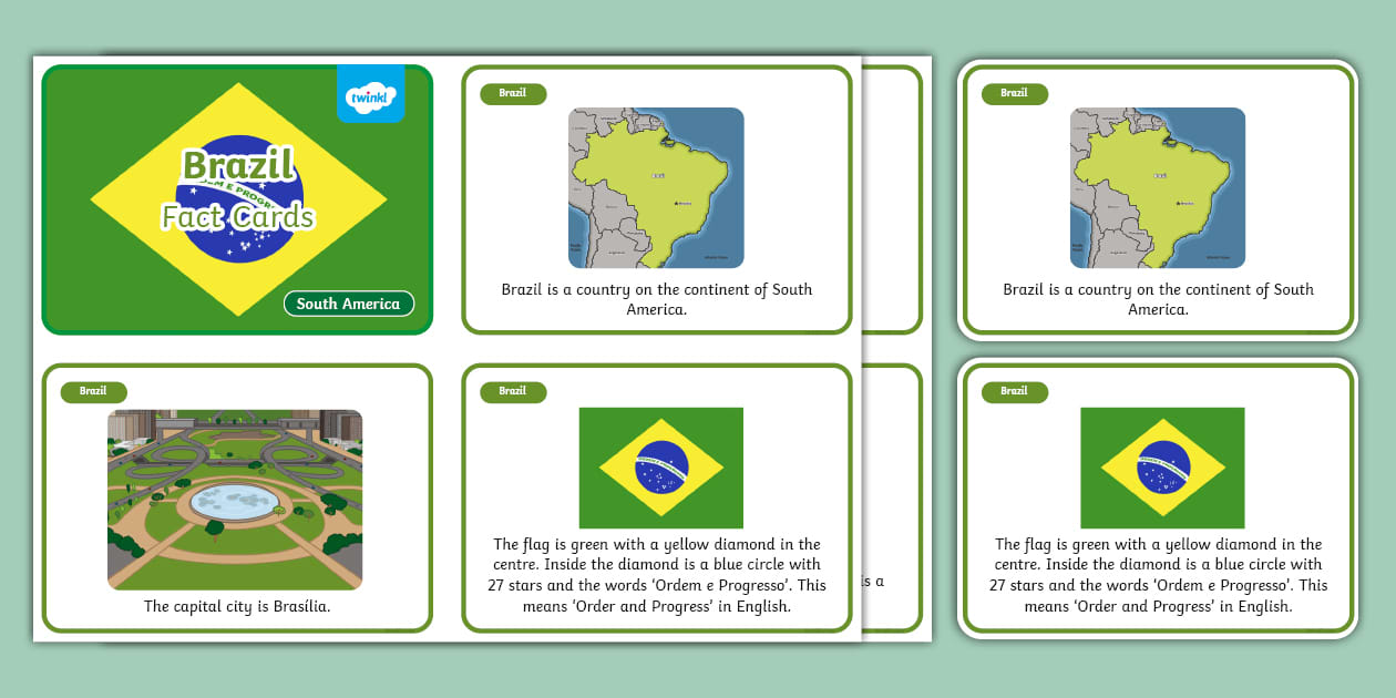 KS1 Brazil Fact Cards - Geography (teacher made) - Twinkl