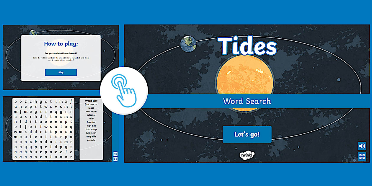 Tides Interactive Word Search for 6th-8th - Twinkl