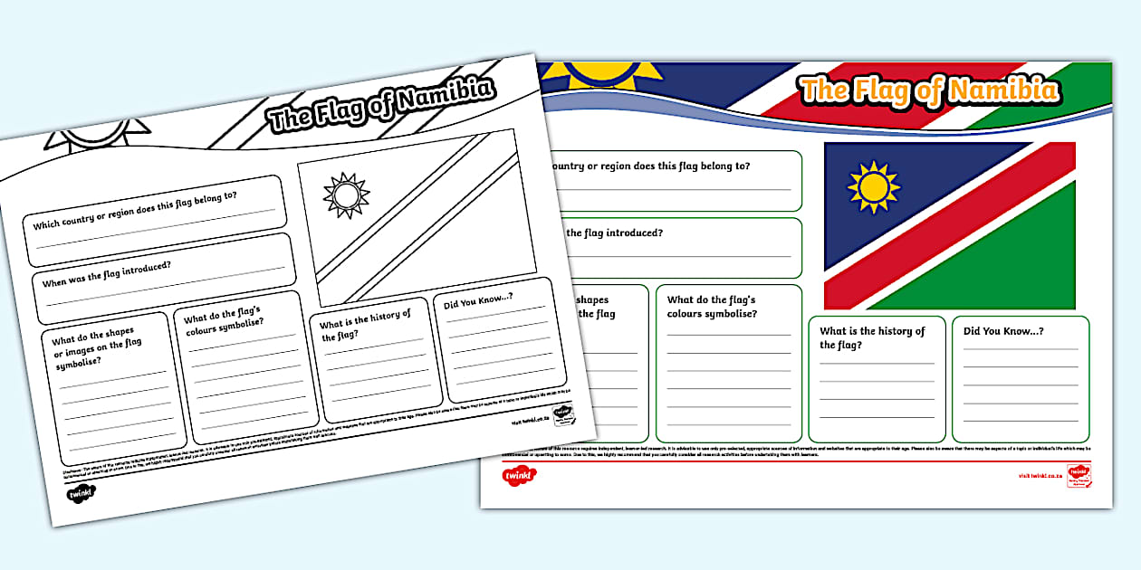 Namibia Flag Fact File Template - Twinkl Writing - Twinkl