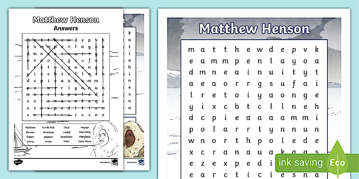 Matthew Henson Word Search (teacher made) - Twinkl