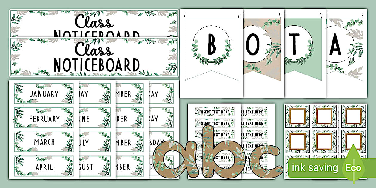 Botanical-Themed Display Pack - Class Displays - Twinkl