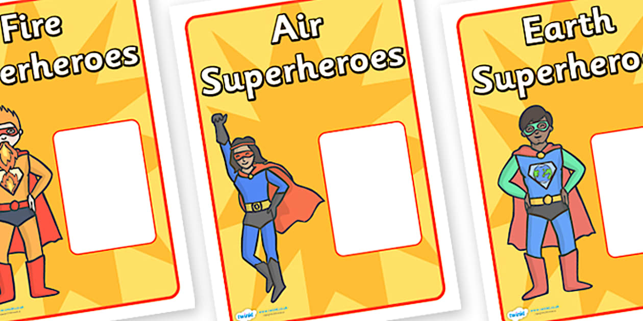 Editable Superhero Group Signs (teacher made) - Twinkl