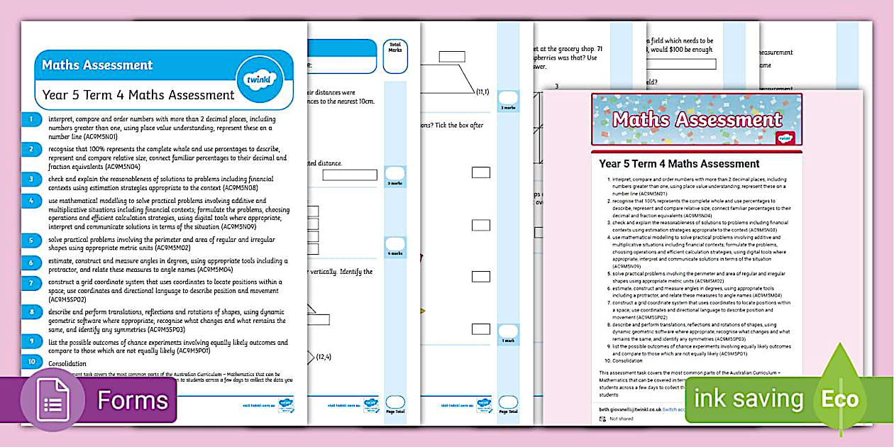 Year 5 Term 4 Maths Assessment | Twinkl (teacher made)