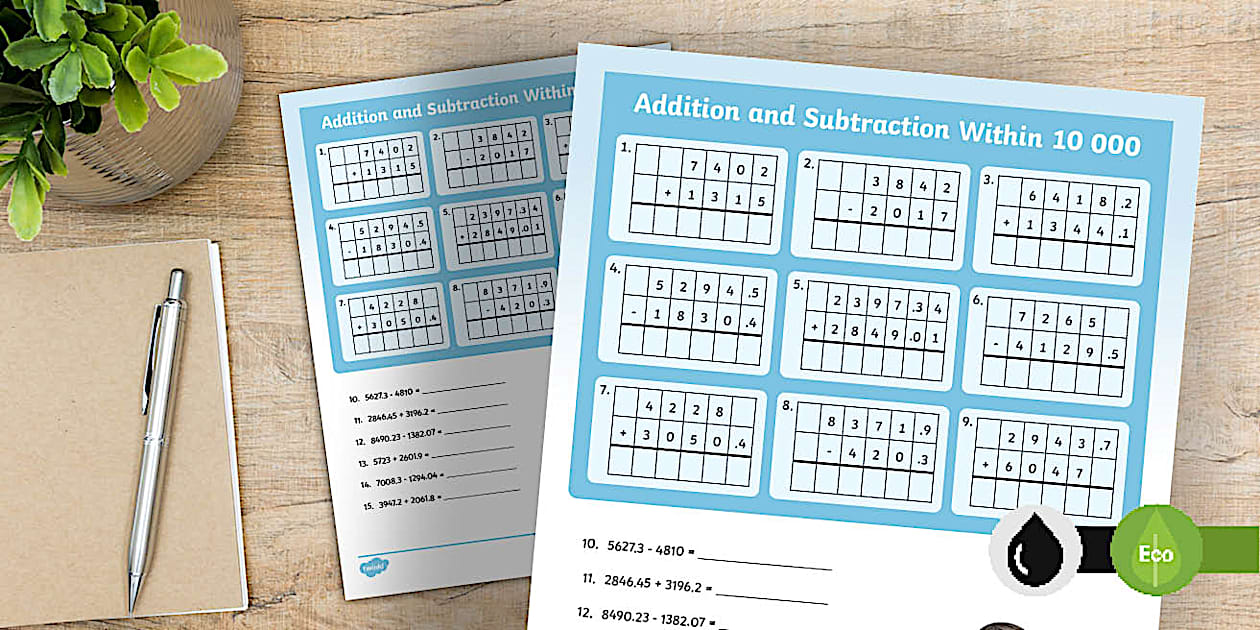 Add and Subtract Numbers Within 10,000 | Twinkl CA - Twinkl