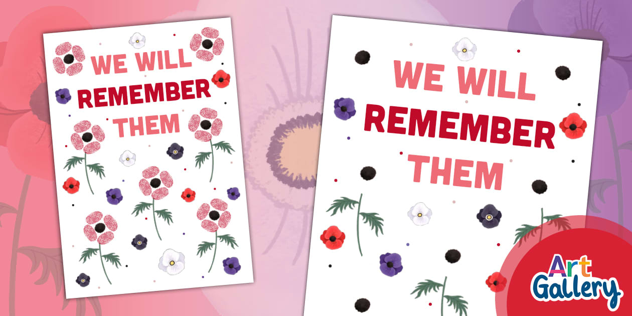 We Will Remember Them Fingerprint Poster (teacher made)