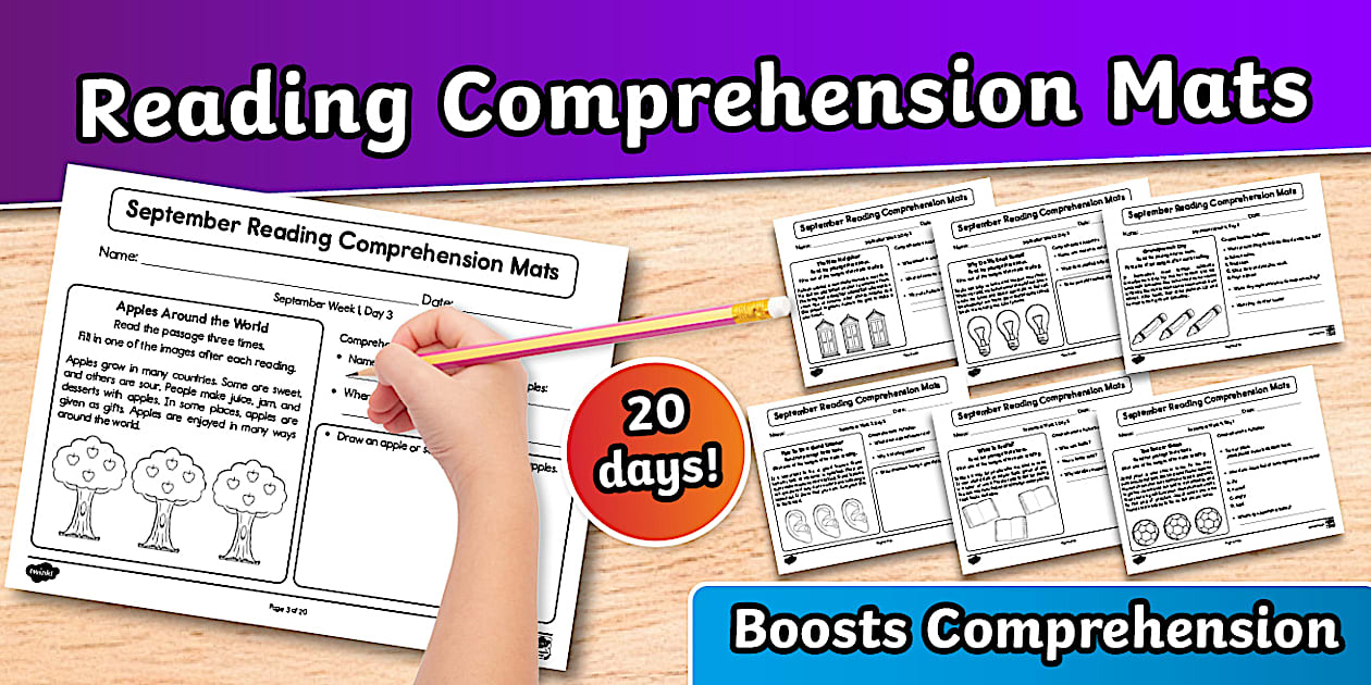 September Second Grade Daily Reading Comprehension Mats