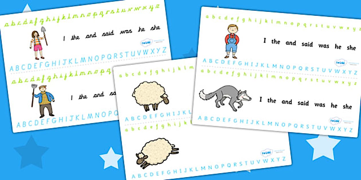 Cursive The Boy Who Cried Wolf Alphabet Strips - Twinkl