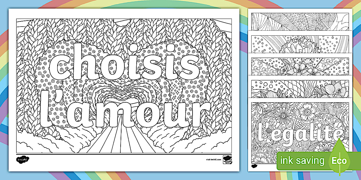👉 French: Pride Mindfulness Colouring