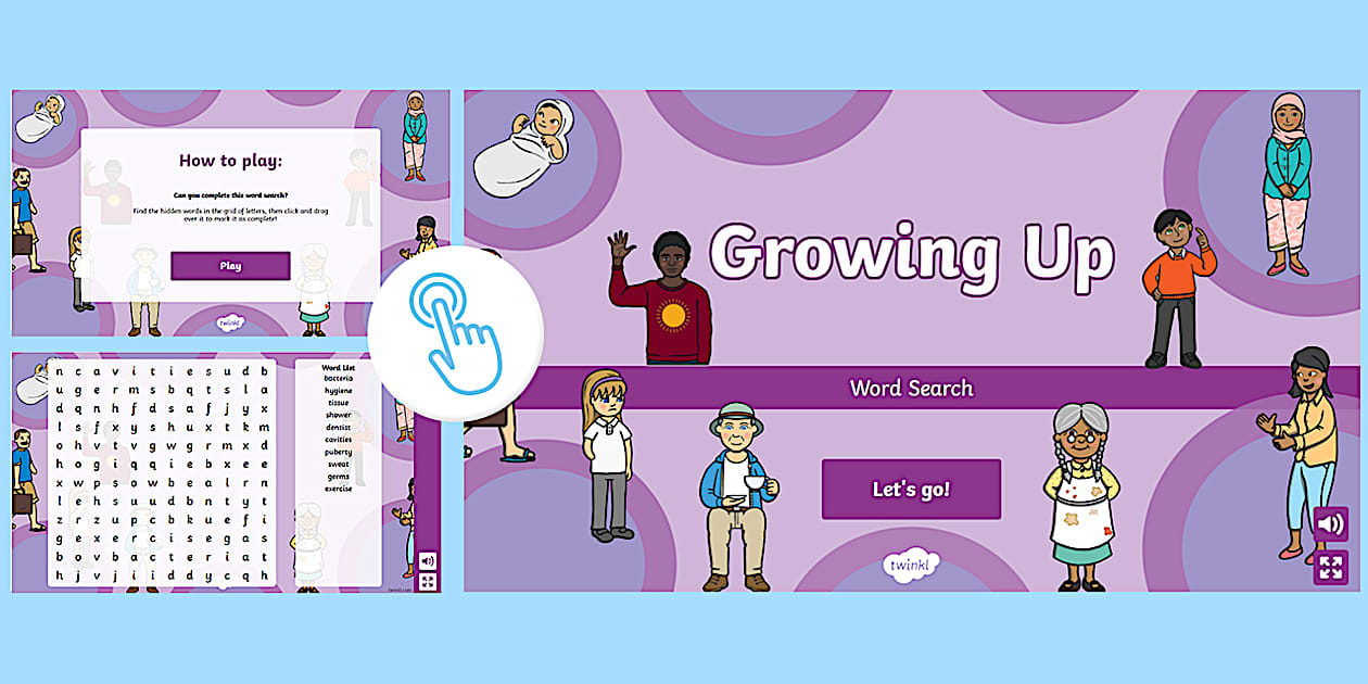 Growing Up Interactive Word Search (teacher made) - Twinkl