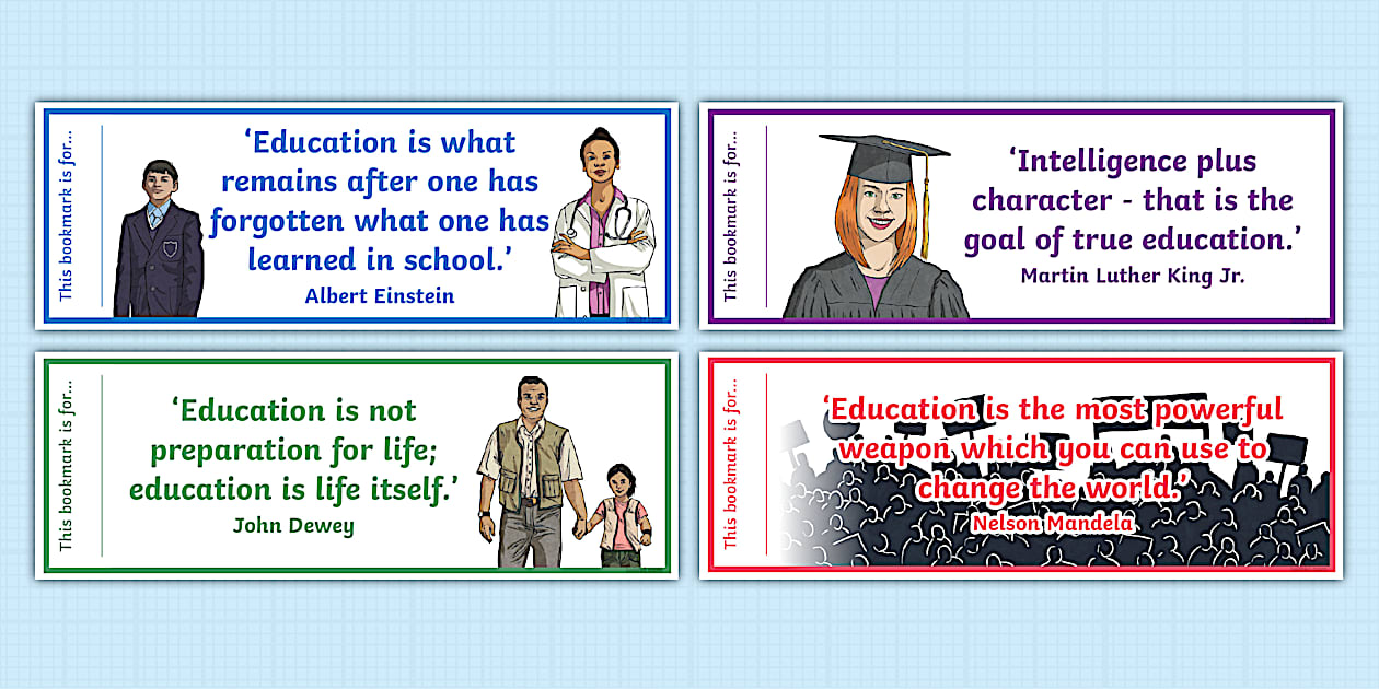 Quotations on Education Bookmarks (Teacher-Made) - Twinkl