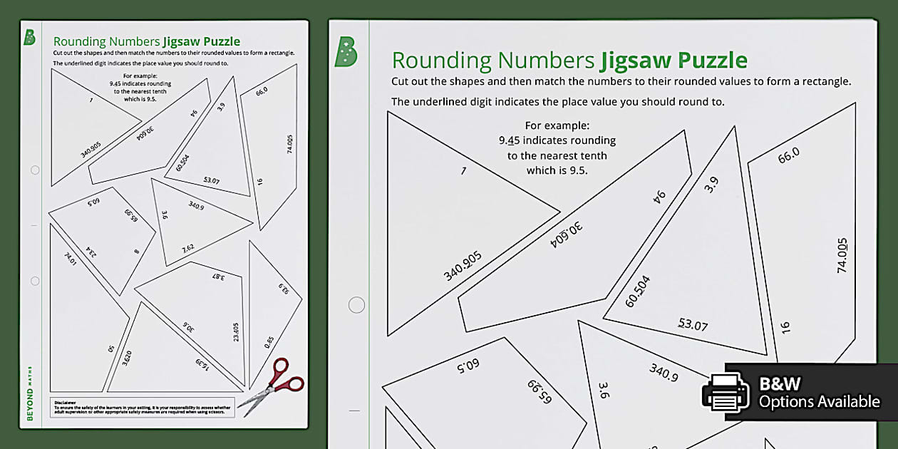 Rounding Numbers Puzzle (Teacher-Made) - Twinkl