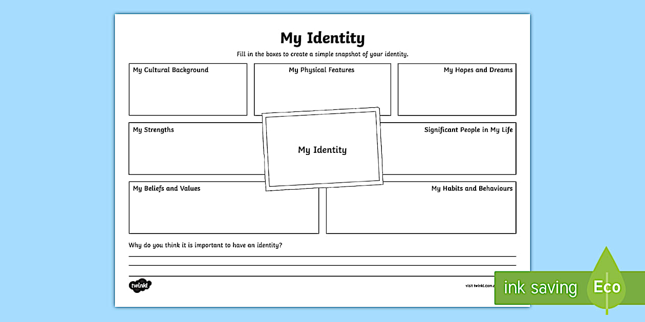 My Identity Worksheet (teacher made) - Twinkl