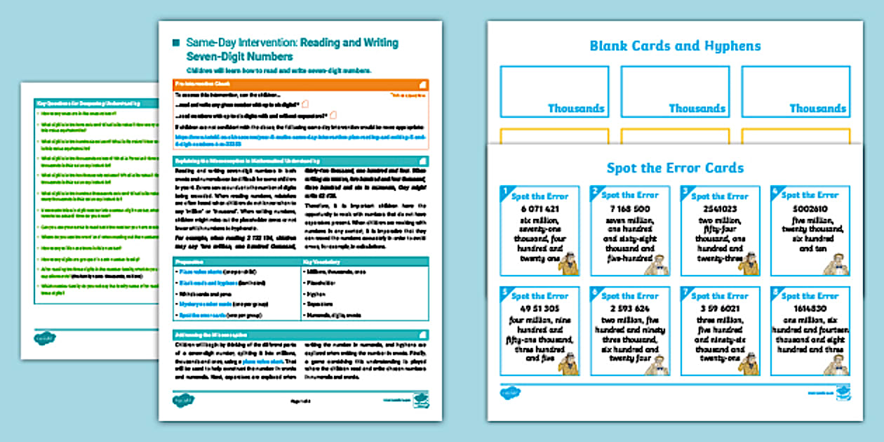 👉 Y6 Maths Intervention: Reading and Writing 7-Digit Numbers