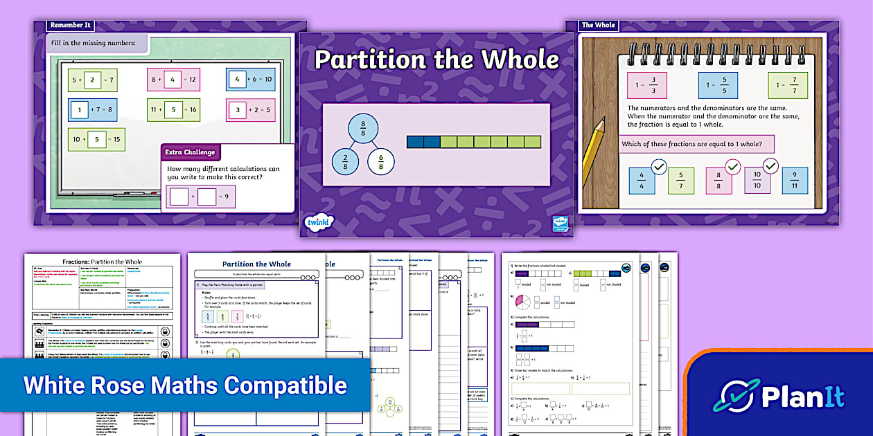 👉 Y3 Partition the Whole PlanIt Maths Lesson 13 - Twinkl