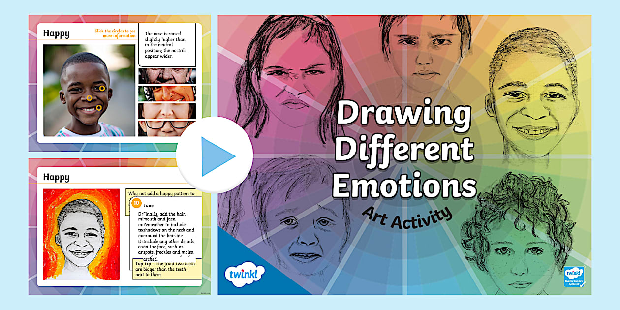 LKS2 Drawing Different Emotions Art Activity - Twinkl
