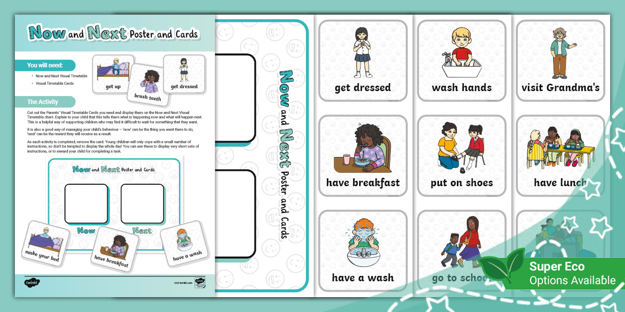 Now and Next Poster and Cards (teacher made) - Twinkl