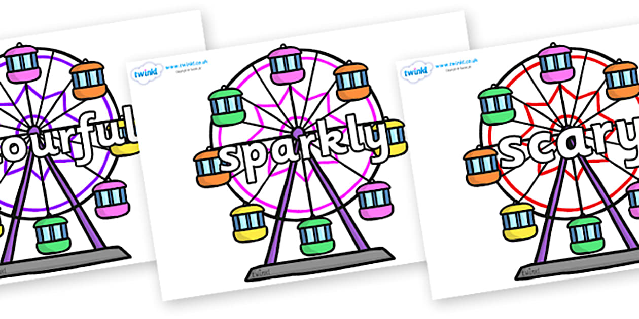 Wow Words on Ferris Wheels (Teacher-Made) - Twinkl